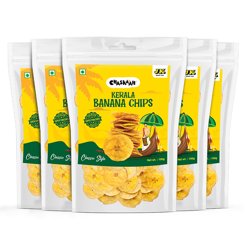 Chaskaah Classic Style Banana Chips 100g (Pack of 5)