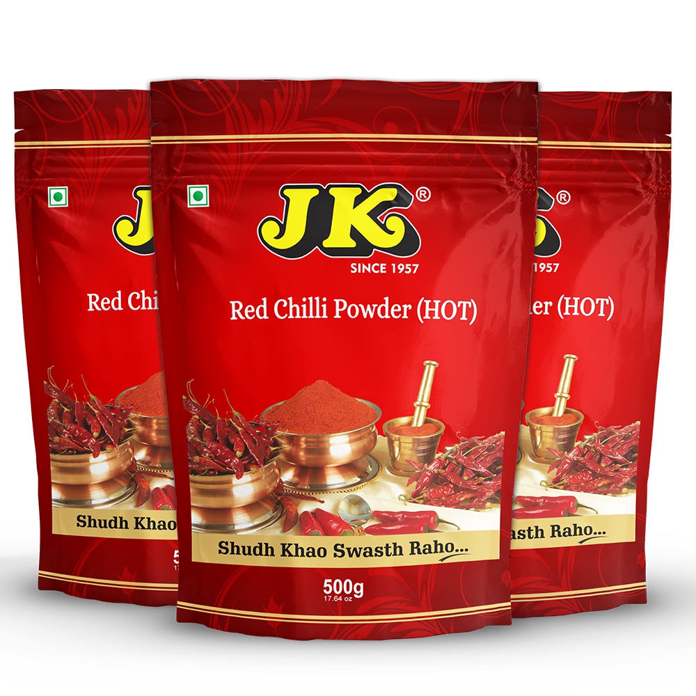 JK Red Chilli Powder (Hot) 500g (Pack of 3)